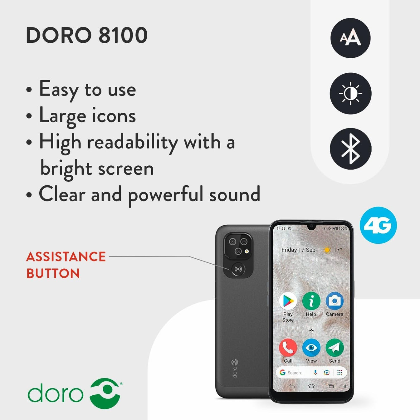 Doro 8100 4G Unlocked Smartphone for Seniors - Easy Mobile Phone – The ...